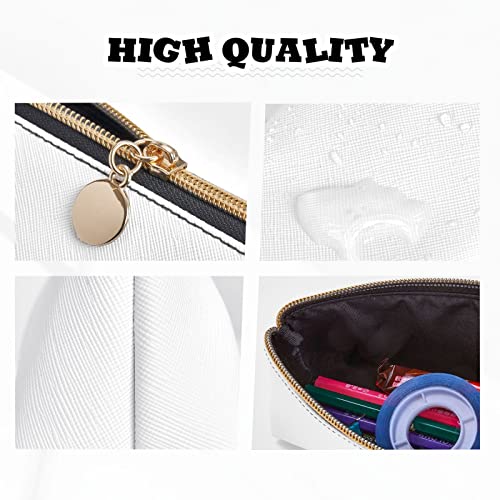 Triangle Leather Pencil Case With Zipper Cute Cats Pencil Bag Makeup Cosmetic Pouch For Girls Boys School Work Office