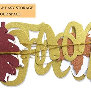 Uniwish Pre-Strung Fall in Love Banner Gold Glittery Garland Thanksgiving Fall Autumn Theme Wedding Bridal Shower Engagement Party Decorations