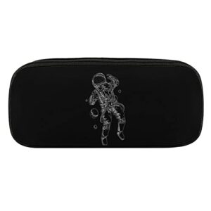 space astronaut pencil case pu leather pencil pen bag large capacity pen box pencil pouch makeup bag with zip