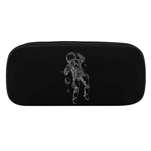 Space Astronaut Pencil Case PU Leather Pencil Pen Bag Large Capacity Pen Box Pencil Pouch Makeup Bag with Zip