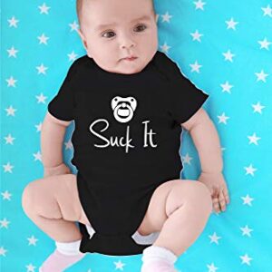 CBTwear Suck It - Funny Newborn Pacifier Punk Gift Idea - Cute Infant One-Piece Baby Bodysuit (Newborn, Black)