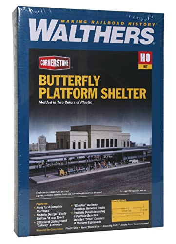 Walthers Cornerstone Series Kit HO Scale Butterfly-Style Station Platform Shelters