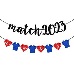 match 2023 banner, glitter med school matching banner, doctor match day party decorations