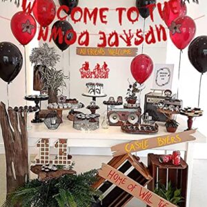 Stranger Party Supplies Welcome To The Upside Down Banner Plus Cake Topper and Latex Ballons for Stranger Party Decorations