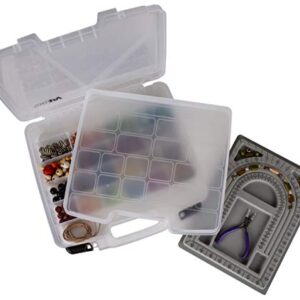 ArtBin 6962BB Quick View Bead Box, Portable Art & Craft Organizer with Bead Tray, Portable Art & Craft Storage Box, Clear