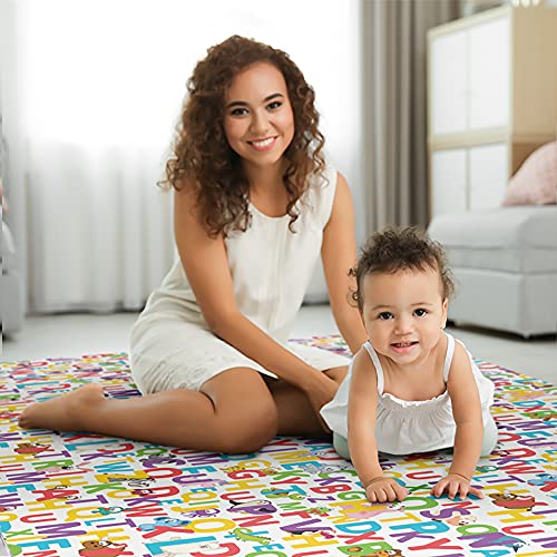 Alphabet Fun - Gelli Mat - Luxury Foam Baby Play Mat - Extra Large - Double Sided Print - Water-Resistant, Non-Toxic, Hypoallergenic - Use in Play Pen, or as Playmat, Yoga Mat, Tummy Time