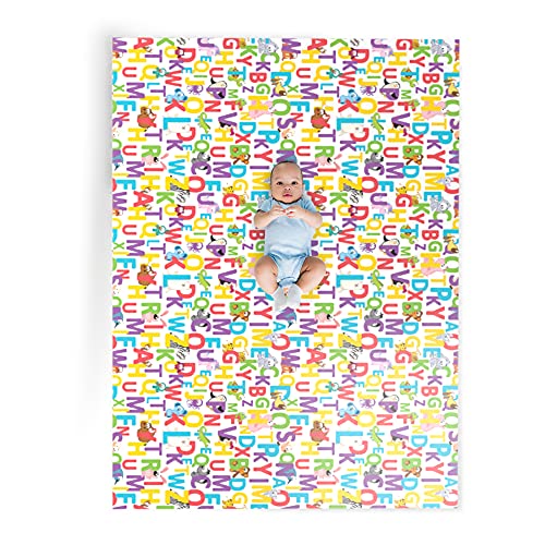 Alphabet Fun - Gelli Mat - Luxury Foam Baby Play Mat - Extra Large - Double Sided Print - Water-Resistant, Non-Toxic, Hypoallergenic - Use in Play Pen, or as Playmat, Yoga Mat, Tummy Time