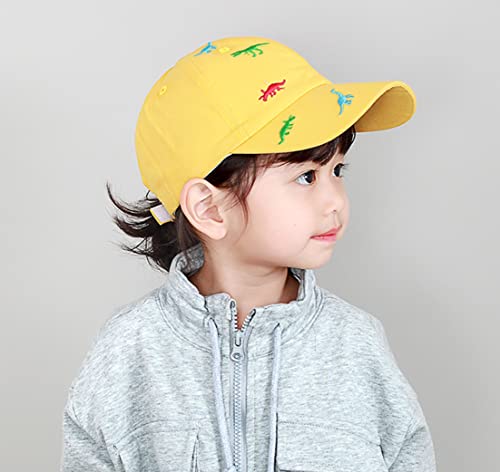 Baby-Boys Dinosaur Baseball-Caps Adjustable Trucker-Hat Sun-Baseball-Hat Fit 2-7 Years Kids-Toddler (20.5" Adjustable fit for 2-7T, Black)