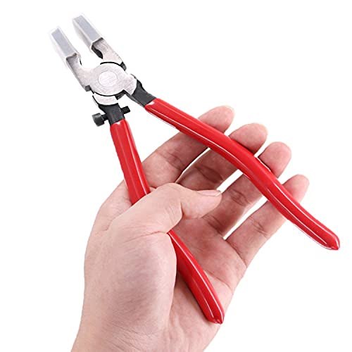 8 Inch Key Fob Pliers Attach Rubber Tips, Glass Running Plier for Key Fob Hardware Install and Stained Glass Work, with Adjustable Screw