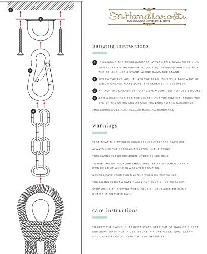 Handmade Macrame Baby Swing Natural Rope Hammock for Baby Macrame Swing Chair for Baby