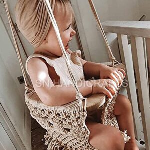 Handmade Macrame Baby Swing Natural Rope Hammock for Baby Macrame Swing Chair for Baby