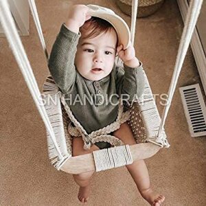 Handmade Macrame Baby Swing Natural Rope Hammock for Baby Macrame Swing Chair for Baby