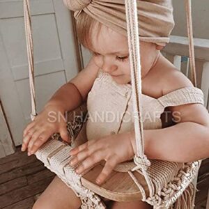 Handmade Macrame Baby Swing Natural Rope Hammock for Baby Macrame Swing Chair for Baby