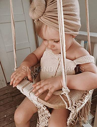 Handmade Macrame Baby Swing Natural Rope Hammock for Baby Macrame Swing Chair for Baby