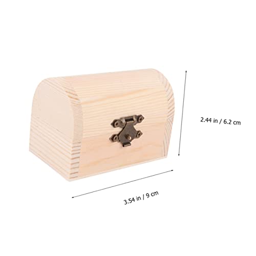 EXCEART 2pcs box with Locking Simple Size Your DIY Jewelry Lid Storage and Paintable Organizer Handcraft Case Center Clasp Make Wood Hinged Trinket Arch Gift Home Wooden for Decoration