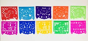 colorful dia de muertos decoration small size 2 pack tissue paper mexican papel picado banner.