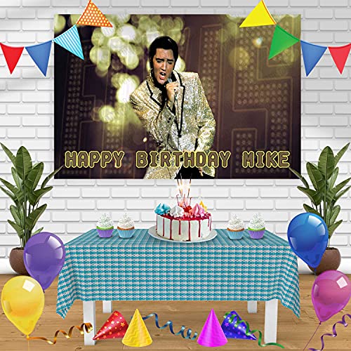 Elvis Presley Birthday Banner Personalized Party Backdrop Decoration 60x42 Inches - 5x3 Feet