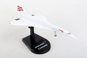 daron worldwide trading postage stamp british airways concorde vehicle (1/350 scale), white,black