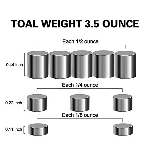 3.5 OZ Tungsten Incremental Weights 3/8 Inch Cylinders Weights Tungsten Weights Pinewood Car Derby Weights to Optimize Your Car for Speed (3.5 Ounce)