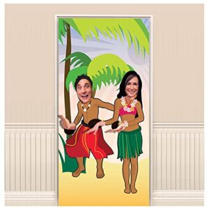 amscan 672900 hula dancing plastic photo banner, 72″ x 36″, 1 pc