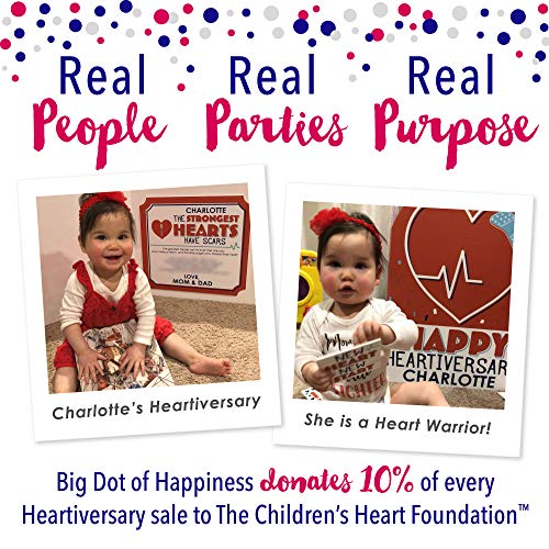 Big Dot of Happiness Happy Heartiversary - Hanging Vertical Paper Door Banners - CHD Awareness Wall Decoration Kit - Indoor Door Decor