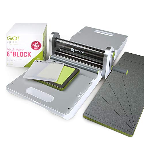 AccuQuilt Ready. Set. GO!® Ultimate Beginner Fabric Cutting System with Fabric Cutter, Mix and Match Die Block, and Cutting Mats for Quilting Projects, Original Handle