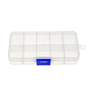 Saim 5Pcs 10-Grid 5 Inch x 2.5 Inch Adjustable Small Removable Clear Plastic Jewelry Organizer Divider Storage Box