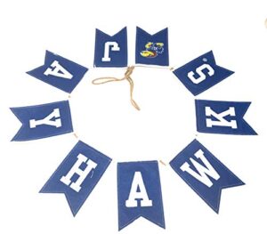 university of kansas tailgate banner by hannas handiworks – lightweight pre-strung fabric decoration – show team spirit with ku fan decor