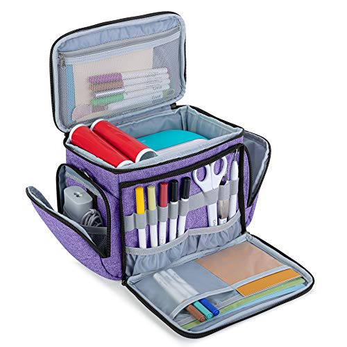 Luxja Carrying Case for Cricut Joy and Carrying Case Compatible with Cricut Easy Press Mini Bundle, Purple