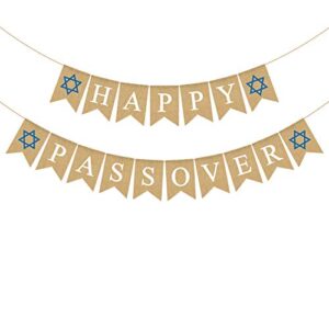 rainlemon jute burlap happy passover banner rustic mantel fireplace garland decoration supply