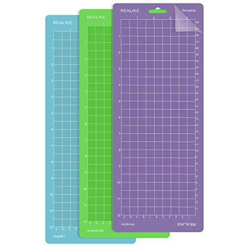 REALIKE Cutting Mat for Cricut Joy(4.5x12 inch,StandardGrip, LightGrip, StrongGrip 3Mats),Durable Adhesive Cutting mats for Cricut Joy Accessories