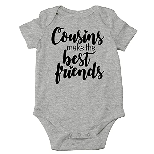 CBTwear Cousins Make the Best Friends - I'm Going to Be A Big Cousin - Cute Infant One-Piece Baby Bodysuit (6 Months, Heather Grey)