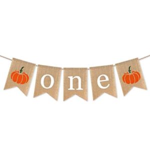 swyoun burlap pumpkin one banner boy girl 1st birthday party supplies decoration