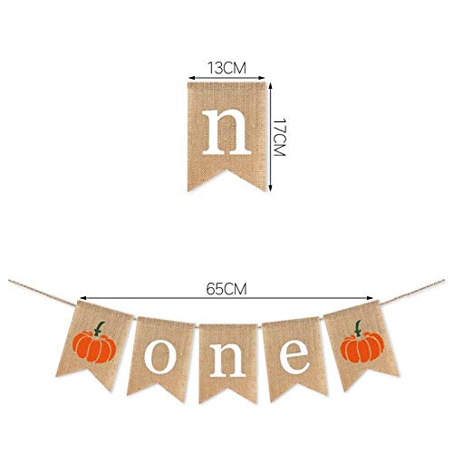 SWYOUN Burlap Pumpkin One Banner Boy Girl 1st Birthday Party Supplies Decoration