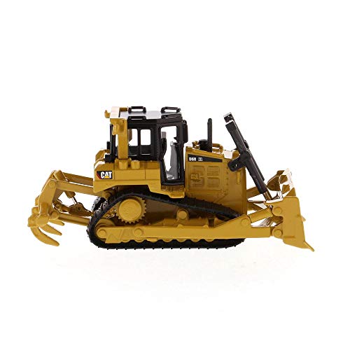 1:64 Scale Caterpillar D6R Track-Type Tractor - Construction Metal Series by Diecast Masters - 85691 - Poseable Giant Ripper and Free-Rolling, Segmented PVC Tracks - Diecast Metal with Plastic Parts