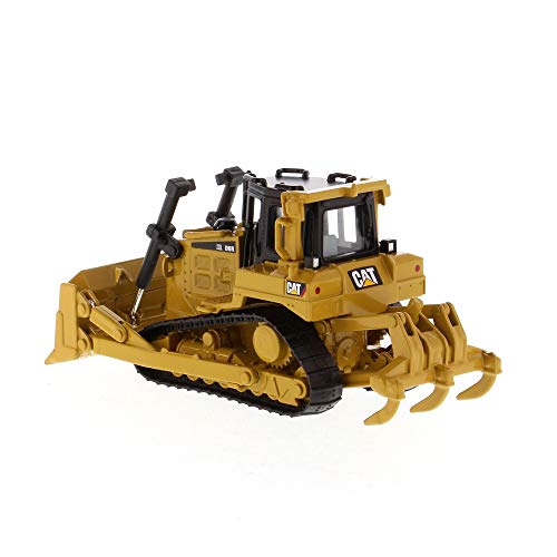 1:64 Scale Caterpillar D6R Track-Type Tractor - Construction Metal Series by Diecast Masters - 85691 - Poseable Giant Ripper and Free-Rolling, Segmented PVC Tracks - Diecast Metal with Plastic Parts