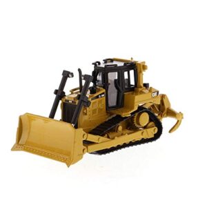 1:64 Scale Caterpillar D6R Track-Type Tractor - Construction Metal Series by Diecast Masters - 85691 - Poseable Giant Ripper and Free-Rolling, Segmented PVC Tracks - Diecast Metal with Plastic Parts