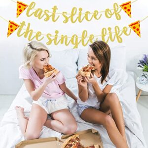 Last Slice Of The Single Life Banner, Bachelorette Pizza Party Banner, Pizza Party Decorations, Gold Glitter