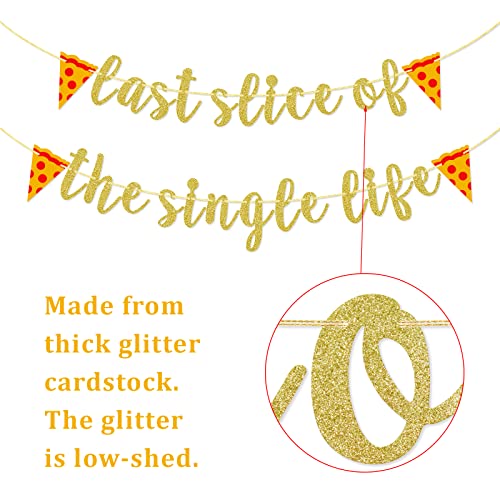 Last Slice Of The Single Life Banner, Bachelorette Pizza Party Banner, Pizza Party Decorations, Gold Glitter