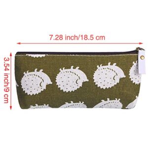 Davias Canvas Pencil Pen Zipper Pouch Small Cosmetic Makeup Bags, Forest and Animal Style,Set of 4