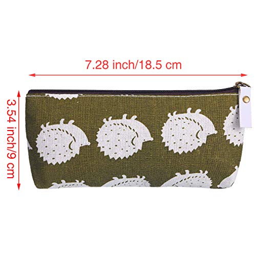 Davias Canvas Pencil Pen Zipper Pouch Small Cosmetic Makeup Bags, Forest and Animal Style,Set of 4