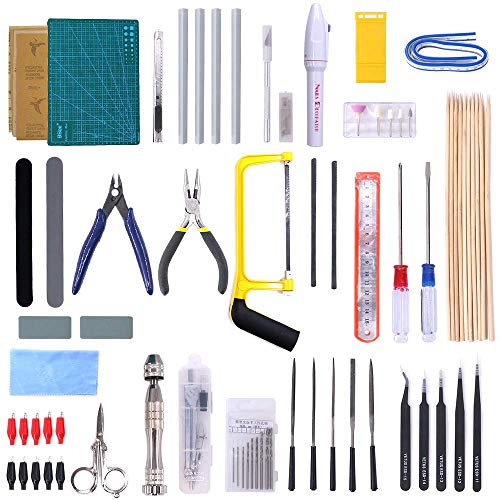 Swpeet 87Pcs Kit Compatible for Gundam Modeler Basic Tools and Gundam Model Tools Kit Perfect for Model Kit Building Beginner Hobby Model Assemble Building with Duty Plastic Container