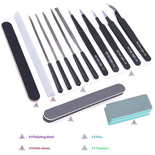 Swpeet 87Pcs Kit Compatible for Gundam Modeler Basic Tools and Gundam Model Tools Kit Perfect for Model Kit Building Beginner Hobby Model Assemble Building with Duty Plastic Container