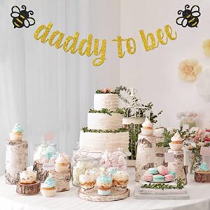 MonMon & Craft Daddy to Bee Banner/Bumble Bee Theme Baby Shower Party Supplies/New Dad Gender Reveal Party Decorations - Gold Glitter