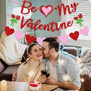 Be My Valentine Banner With Conversation Hearts - 10 Feet, No Diy | I Love You Decorations Romantic Decorations Special Night | Valentine Banner, Valentines Decor | Valentines Day Garland Heart Decorations