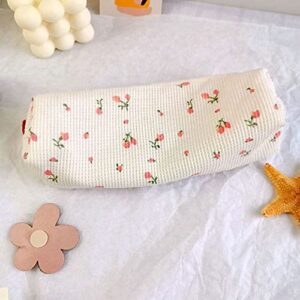 MNTT Pencil Cases,Simple School Pen Holder Makeup Bag Women Stationery Pencil Bag Storage Bags Small Flowers(Pink)