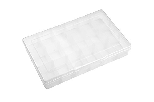 SE Large Plastic Translucent Storage Container with 18 Adjustable Sections - 87064DB