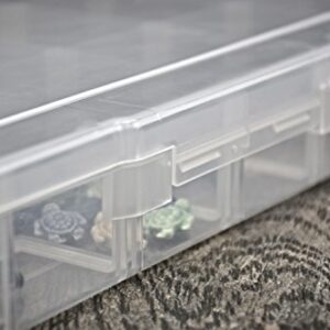 SE Large Plastic Translucent Storage Container with 18 Adjustable Sections - 87064DB