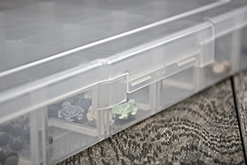 SE Large Plastic Translucent Storage Container with 18 Adjustable Sections - 87064DB