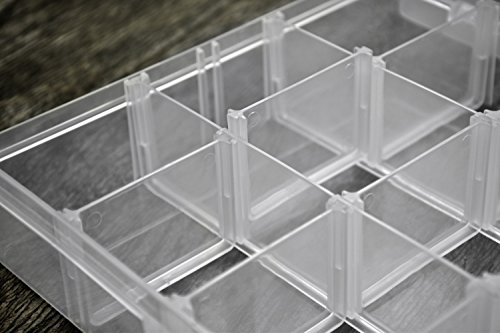 SE Large Plastic Translucent Storage Container with 18 Adjustable Sections - 87064DB